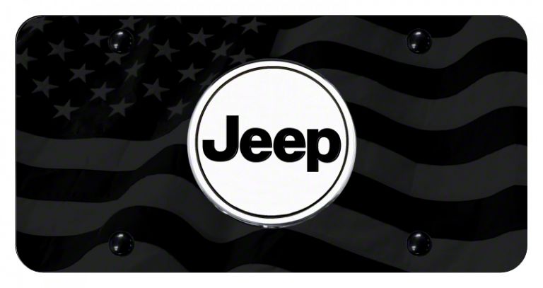Jeep Wrangler Jeep Word License Plate; Wave Flag (Universal; Some ...