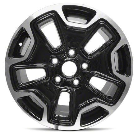 Jeep Wrangler 10-Slot Replica Black with Silver Accents Wheel; 17x7.5 ...