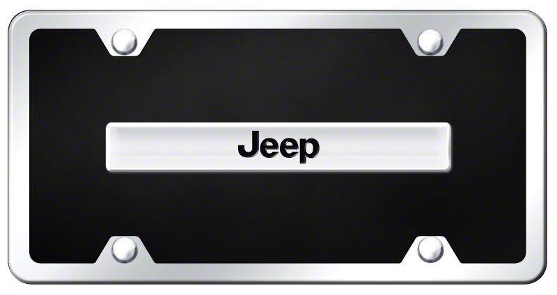 Jeep Wrangler Jeep License Plate; Chrome on Black Acrylic (Universal ...