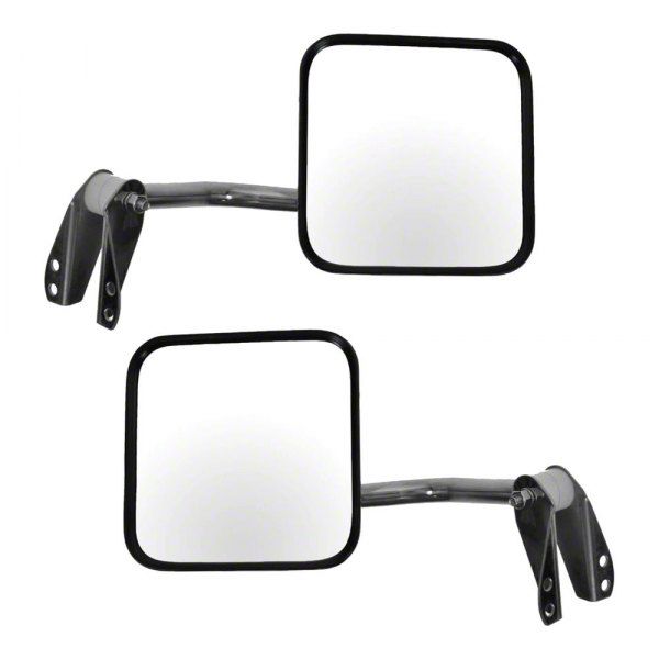 Jeep Wrangler Manual Mirrors; Stainless Steel (76-86 Jeep CJ5 & CJ7 ...
