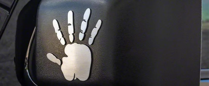 Jeep Wrangler Mirror Wave Hand Emblems; Satin (07-18 Jeep Wrangler JK ...