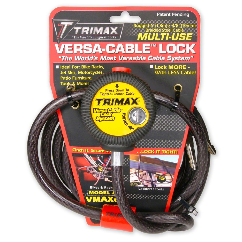 Jeep Wrangler Multi-Use Versa-Cable Lock; 6-Foot x 10mm - Free Shipping