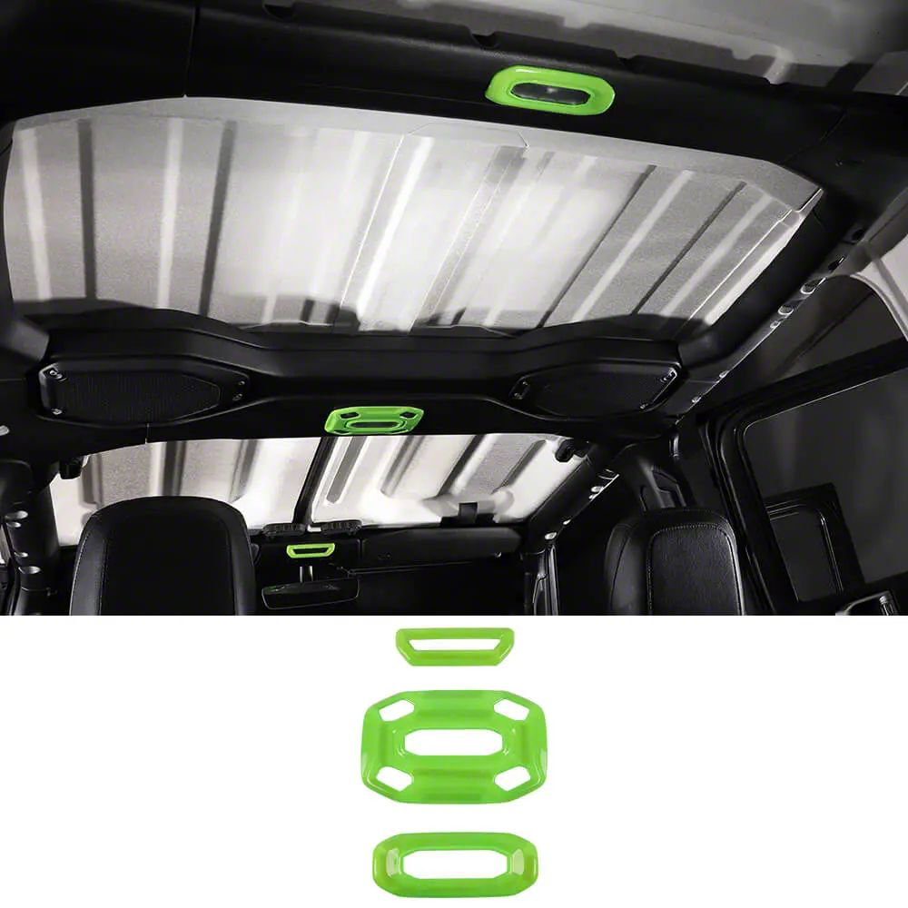 Jeep Wrangler Overhead Light Trim Covers; Green (18-23 Jeep Wrangler JL ...