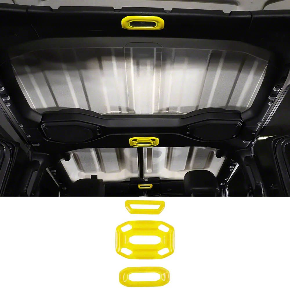 Jeep Wrangler Overhead Light Trim Covers; Yellow (18-23 Jeep Wrangler ...