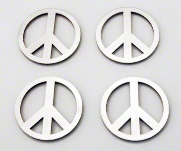 Jeep Wrangler Peace Sign Emblems; Brushed (Universal; Some Adaptation ...