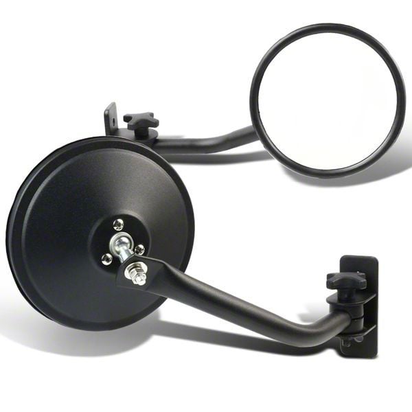 Jeep Wrangler Quick Release Side Mirrors; Round (97-18 Jeep Wrangler TJ ...