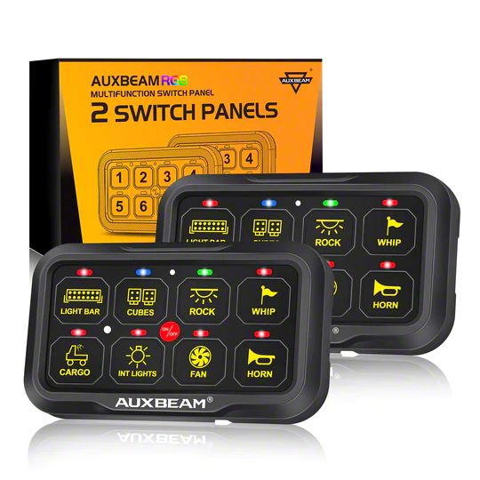 Jeep Wrangler RA80 X2 RGB 8-Gang Multifunction Switch Panel; Pair ...