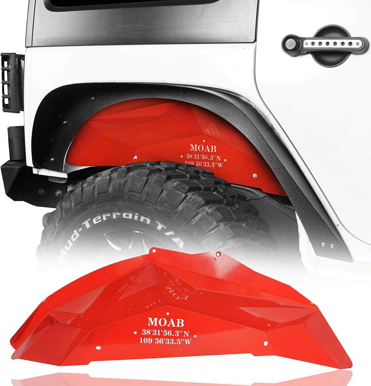 Jeep Wrangler Rear Inner Fender Liners; Red (07-18 Jeep Wrangler JK ...