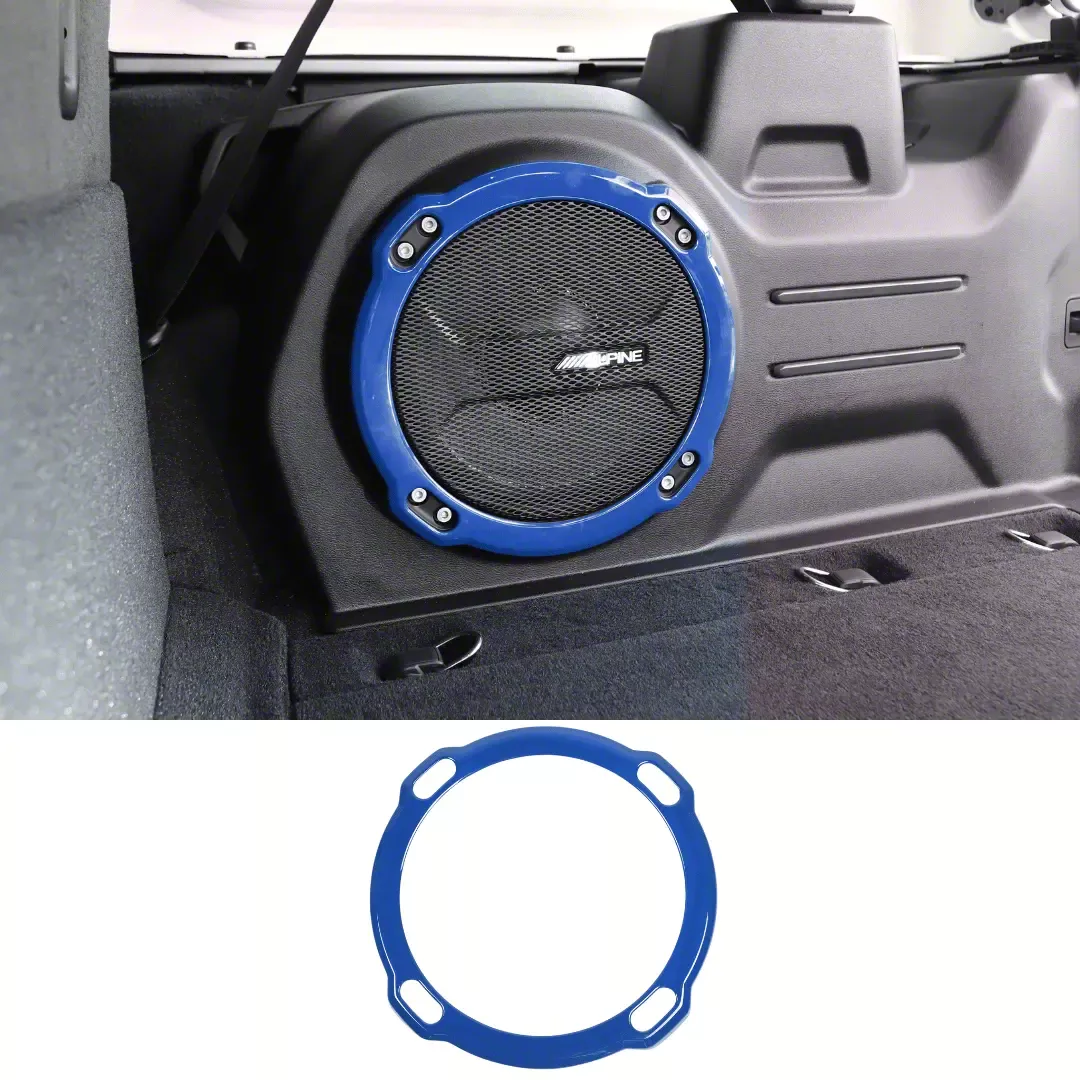 Jeep Wrangler Rear Subwoofer Speaker Trim Ring; Blue (18-26 Jeep ...