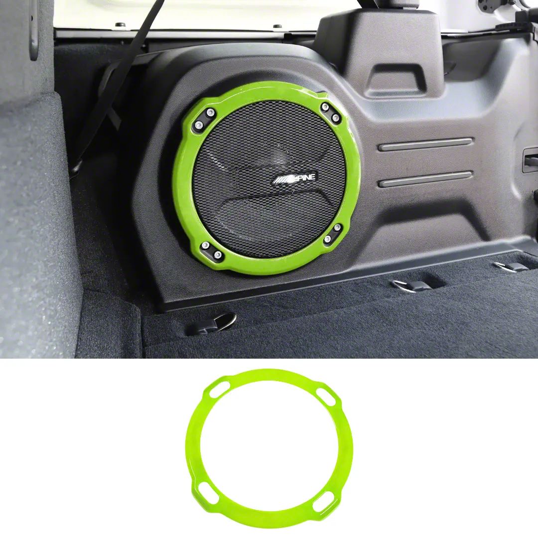 Jeep Wrangler Rear Subwoofer Speaker Trim Ring; Green (18-26 Jeep ...