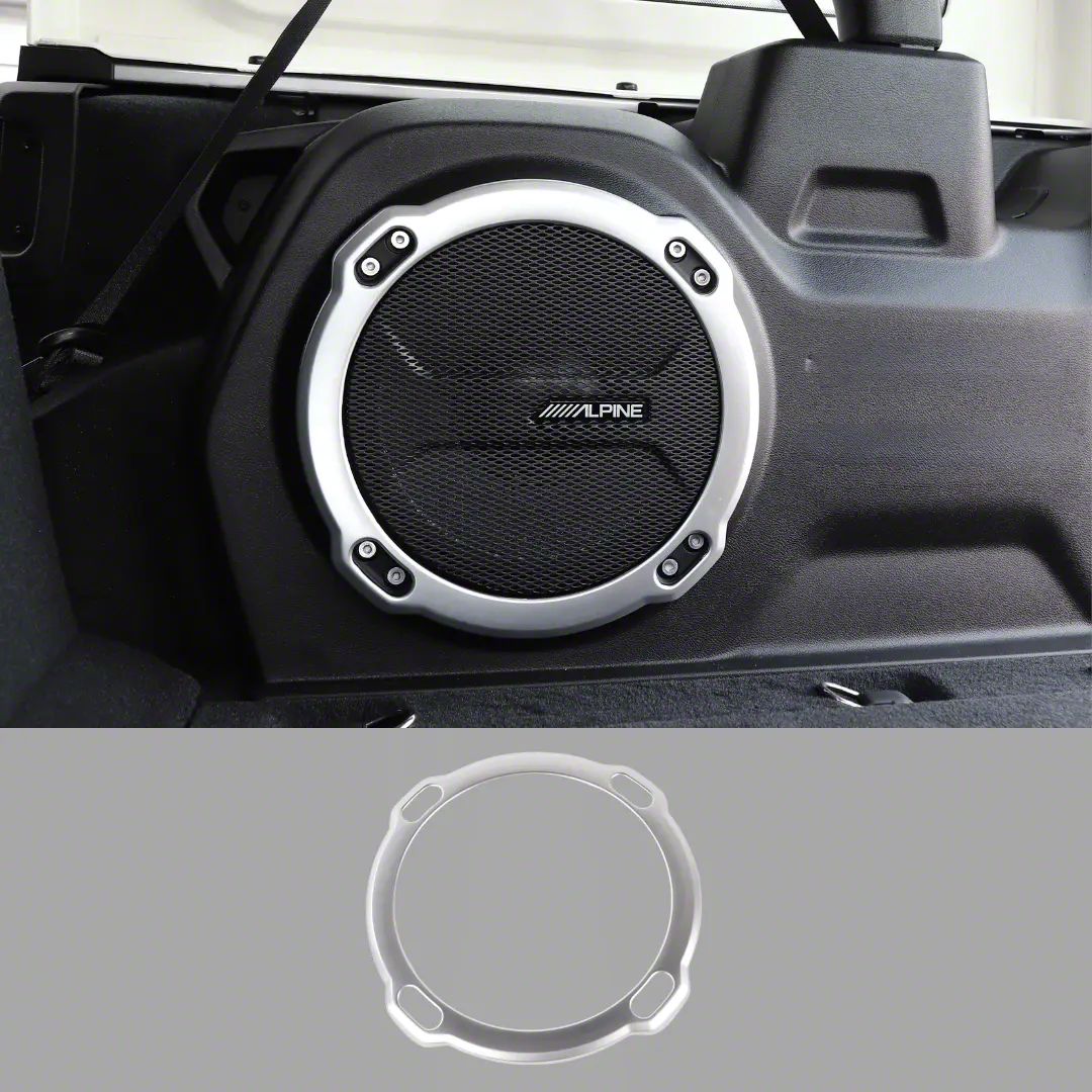 Jeep Wrangler Rear Subwoofer Speaker Trim Ring; Silver (18-26 Jeep ...