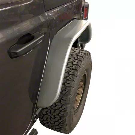 Jeep Wrangler Rear Tube Fender Flares; Raw (18-26 Jeep Wrangler JL ...