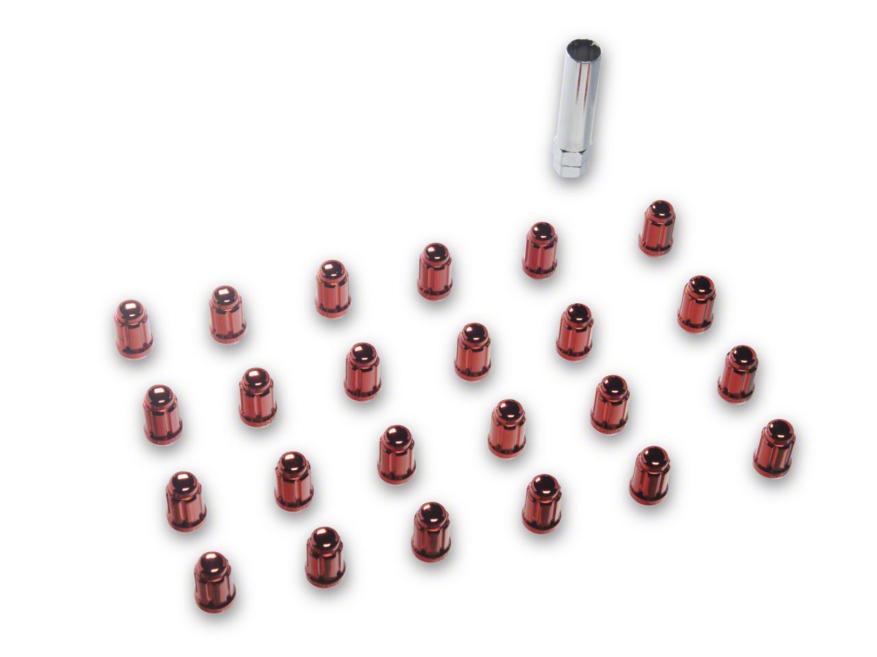 Jeep Wrangler Red Acorn Spline Lug Nuts; 1/2-20-Inch; Set of 24 (87-18 ...