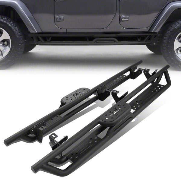 Jeep Wrangler Rocker Panel Guard Nerf Bar Running Boards; Textured ...