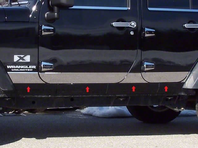 Jeep Wrangler Rocker Panel Trim; Lower Kit; Stainless Steel (07-18 Jeep ...