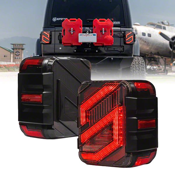 Jeep Wrangler Savage Series LED Tail Lights; Black Housing; Smoked Lens ...