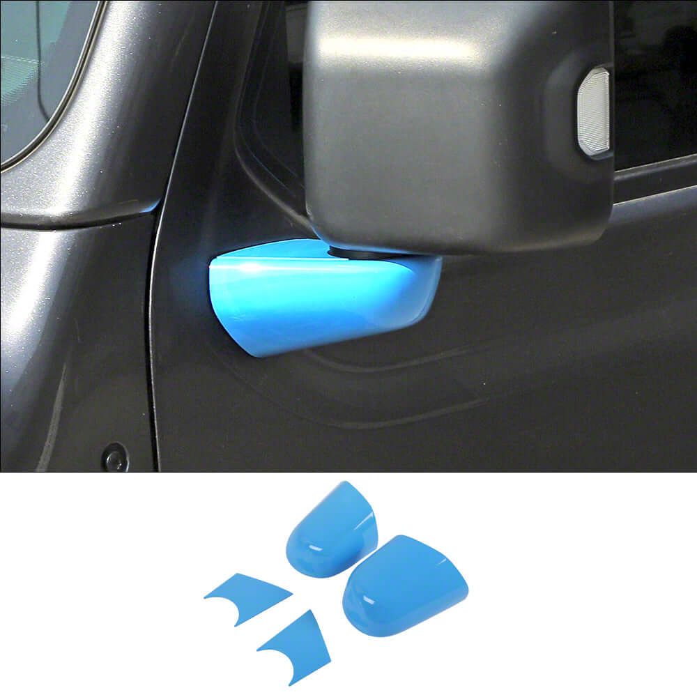 Jeep Wrangler Side Mirror Base Covers; Light Blue (18-26 Jeep Wrangler ...