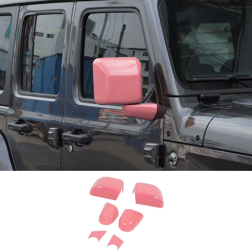 Jeep Wrangler Side Mirror and Base Covers; Pink (18-26 Jeep Wrangler JL ...