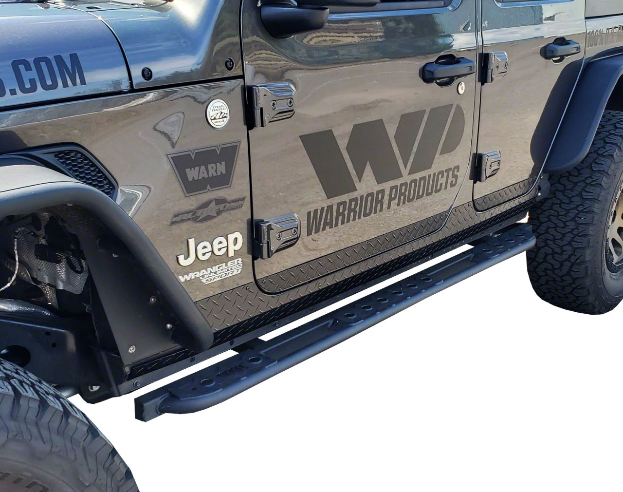Jeep Wrangler Side Plates; Black Aluminum Diamond Plate (18-26 Jeep ...