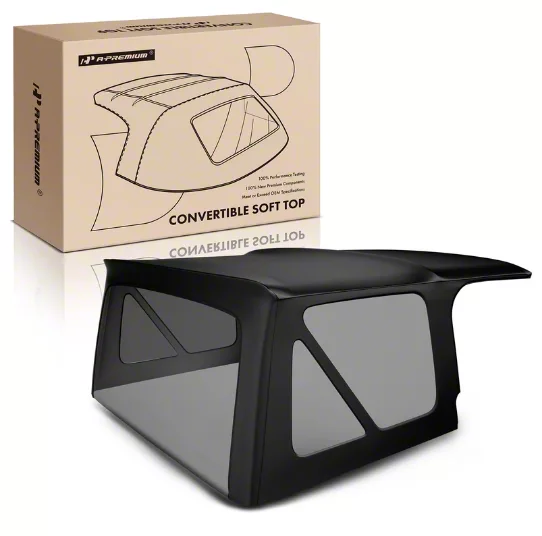 Jeep Wrangler Soft Top with Plastic Windows; Black (97-06 Jeep Wrangler ...