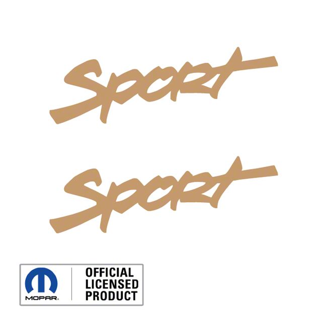 Jeep Wrangler SPORT Script Side Logo; Tan/Beige (97-06 Jeep Wrangler TJ ...