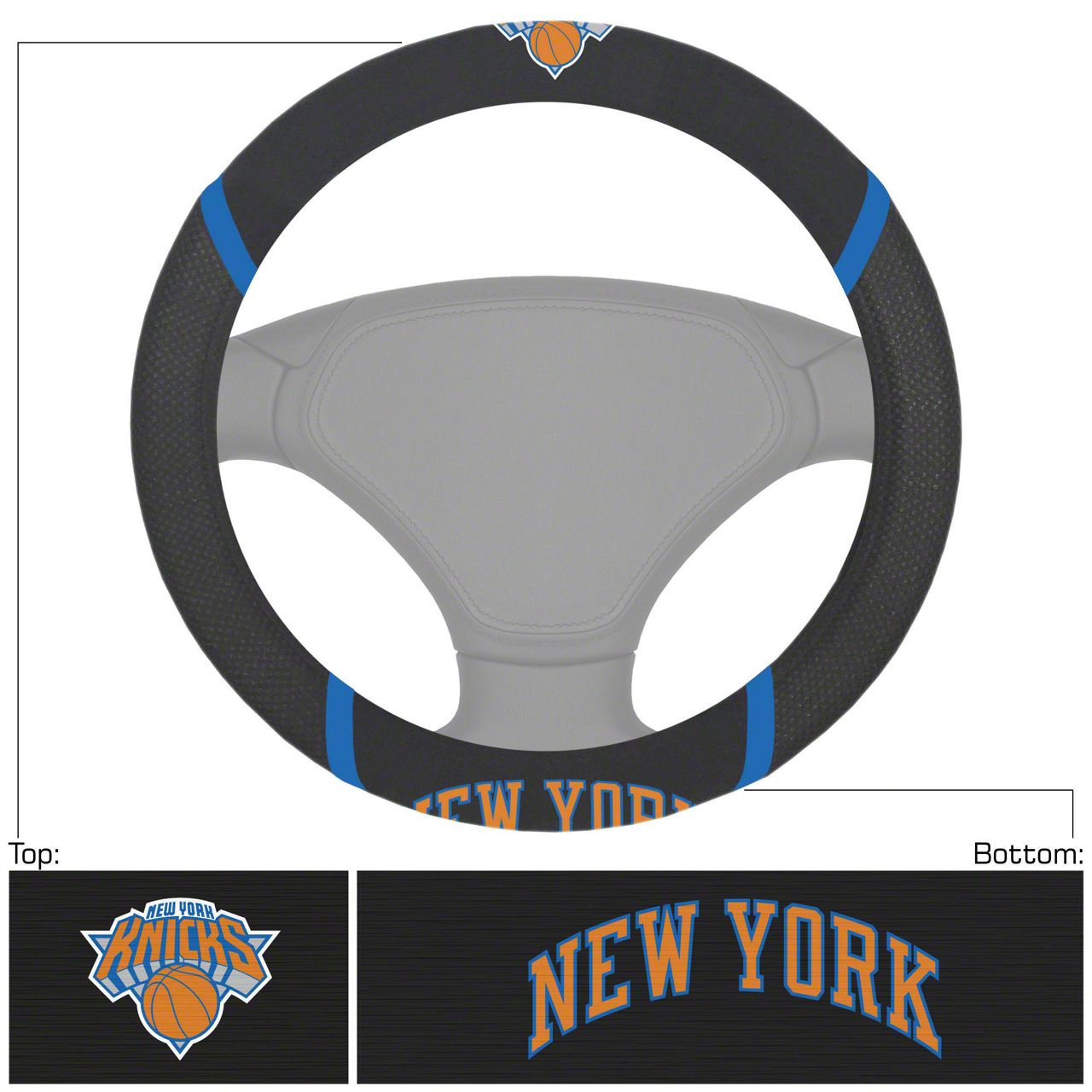 Jeep Wrangler Steering Wheel Cover with New York Knicks Logo; Black ...