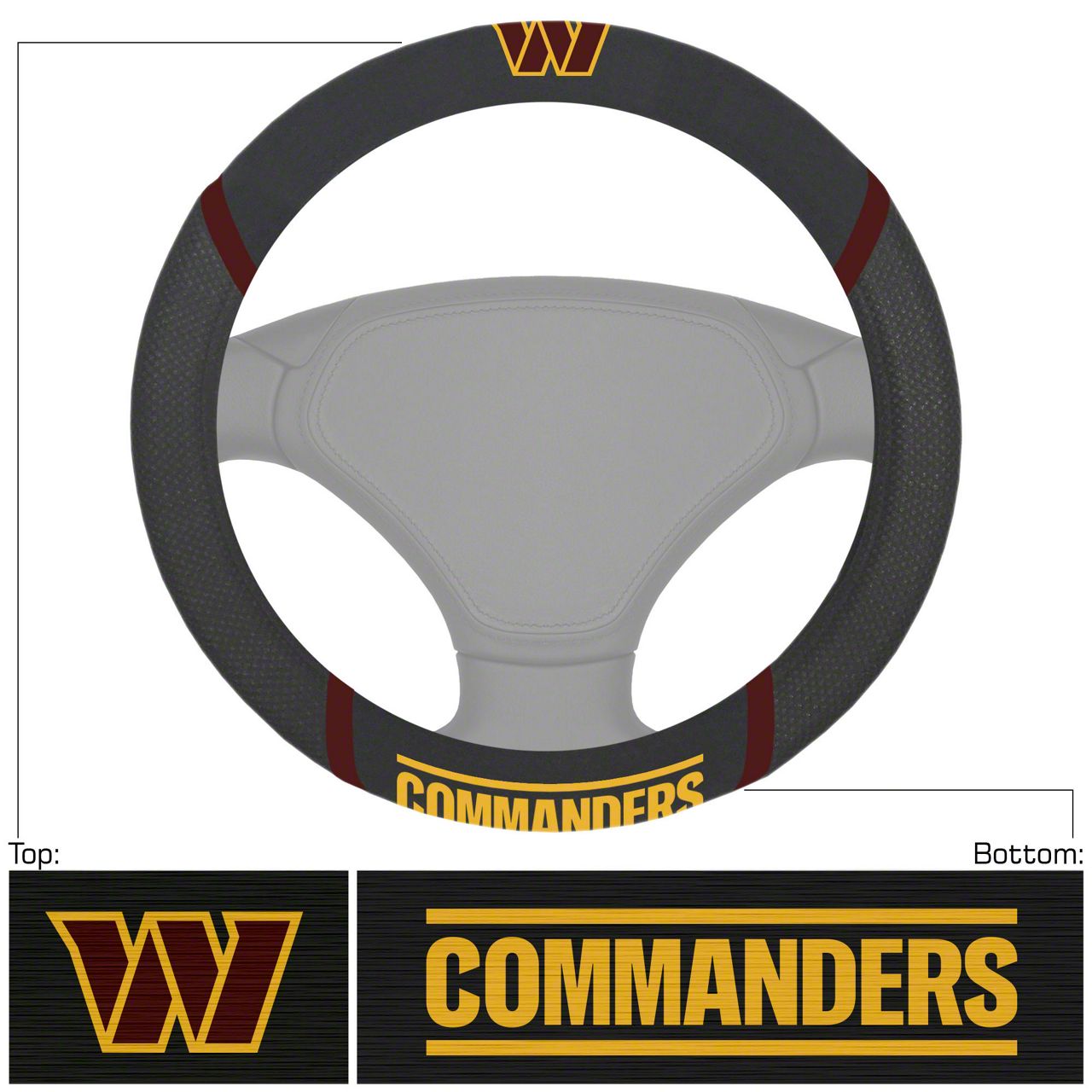 Jeep Wrangler Steering Wheel Cover with Washington Commanders Logo ...