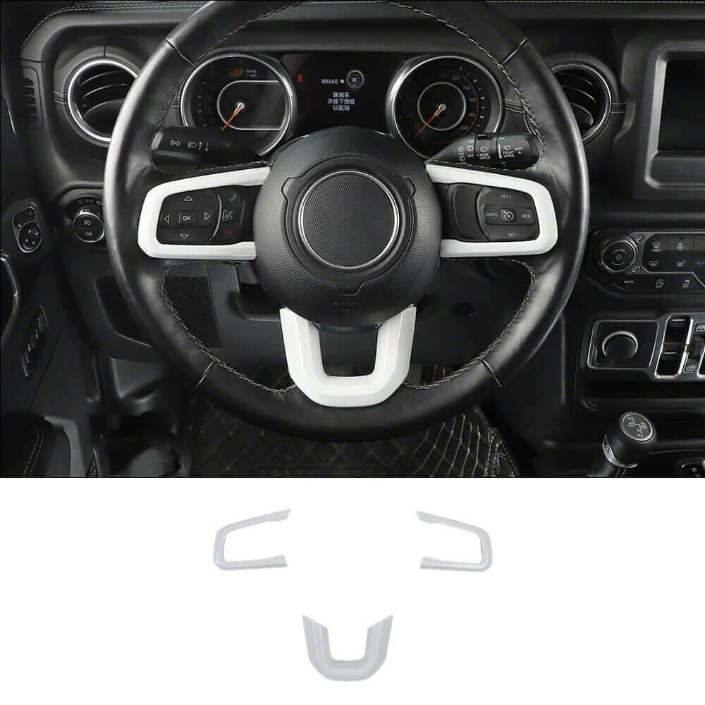 Jeep Wrangler Steering Wheel Outer Trim Cover Set; White (18-26 Jeep ...