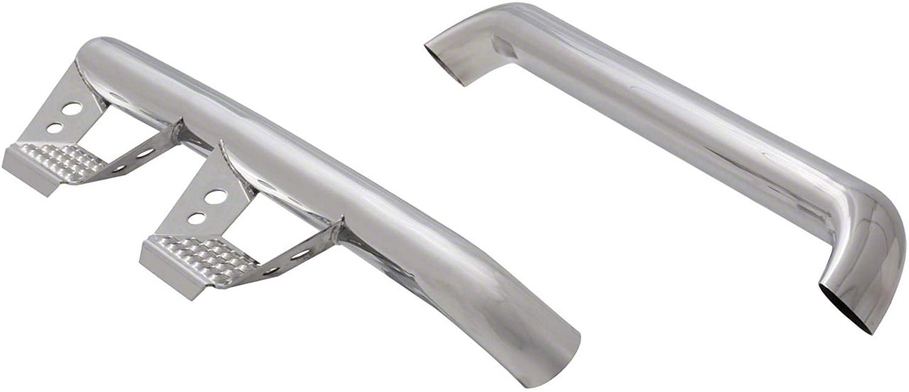 Jeep Wrangler Baja Steps; Polished Stainless (07-18 Jeep Wrangler JK 4 ...