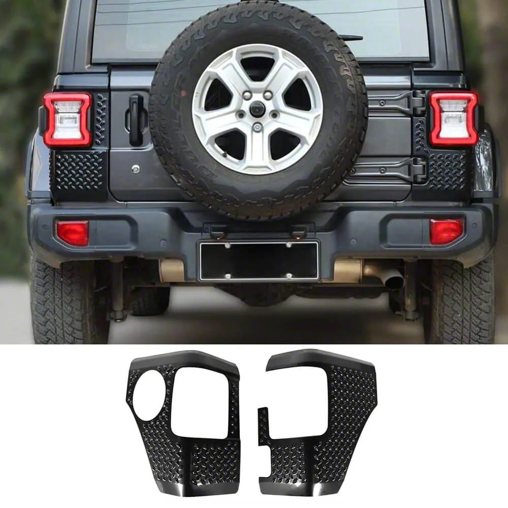 Jeep Wrangler Tail Light Body Armor Corner Guards; Black (18-26 Jeep ...