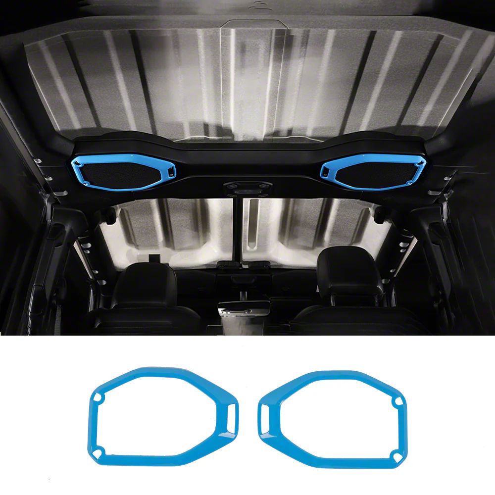 Jeep Wrangler Top Roof Speaker Trim Rings; Light Blue (18-23 Jeep ...