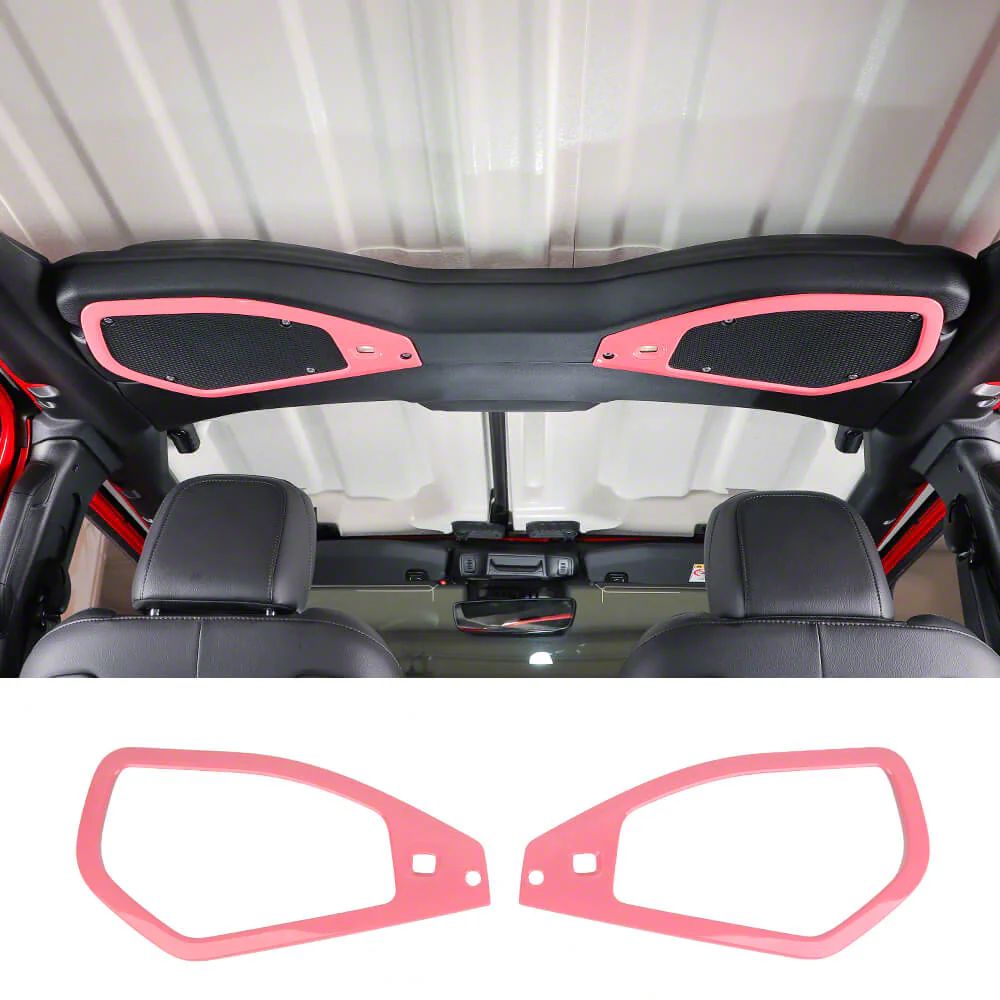 Jeep Wrangler Top Roof Speaker Trim Rings; Pink (24-26 Jeep Wrangler JL ...