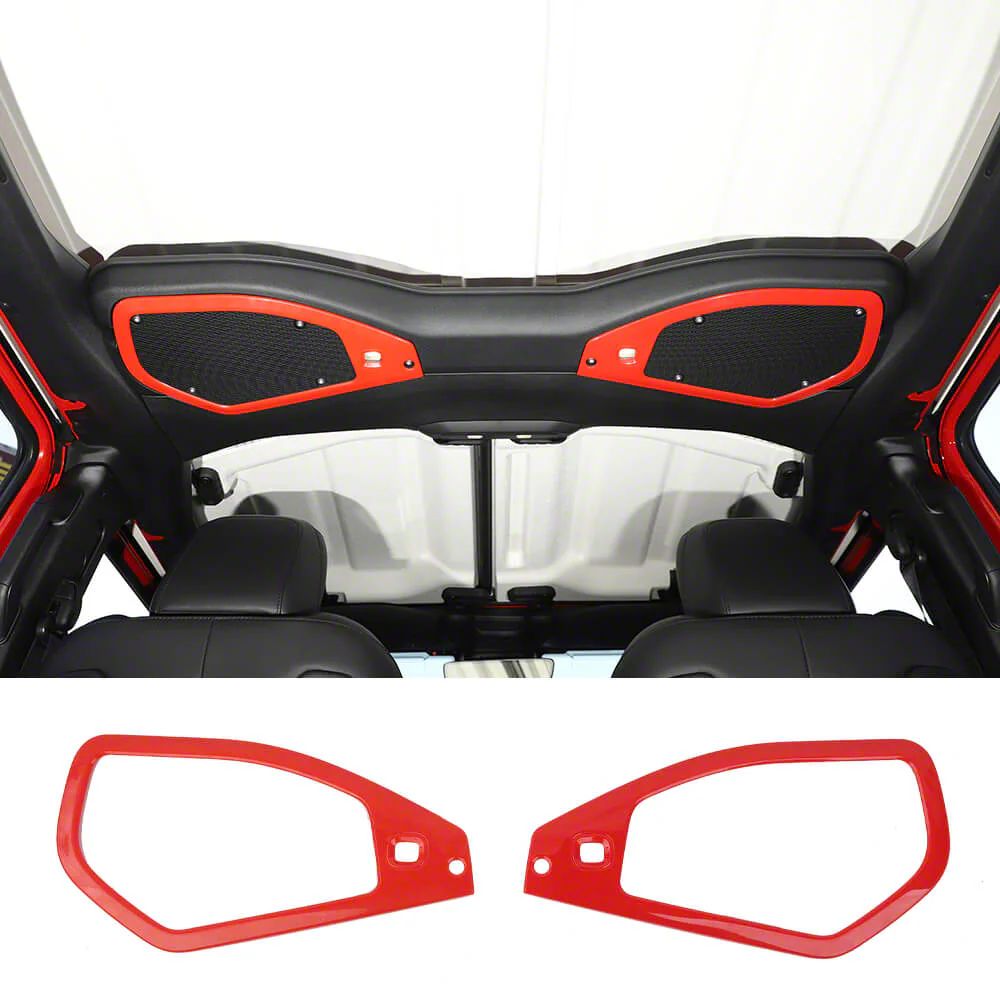 Jeep Wrangler Top Roof Speaker Trim Rings; Red (24-26 Jeep Wrangler JL ...