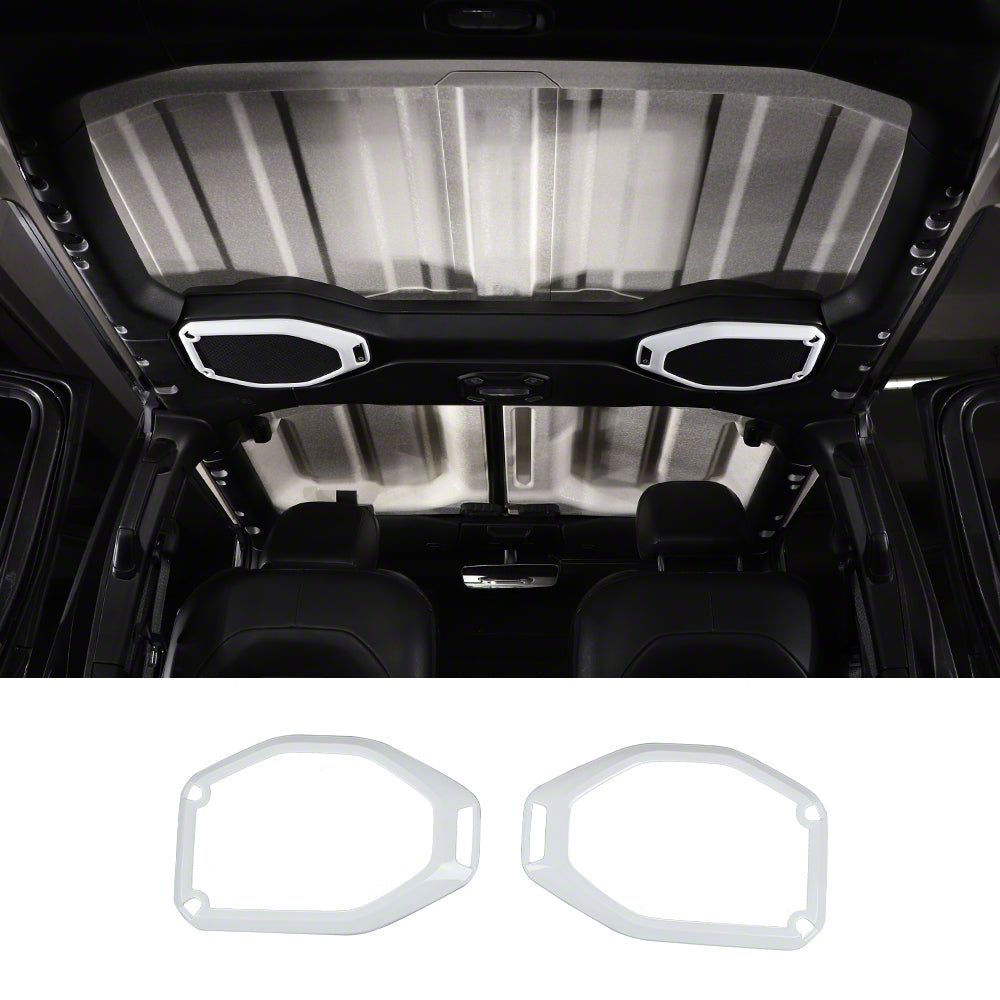 Jeep Wrangler Top Roof Speaker Trim Rings; White (18-23 Jeep Wrangler ...