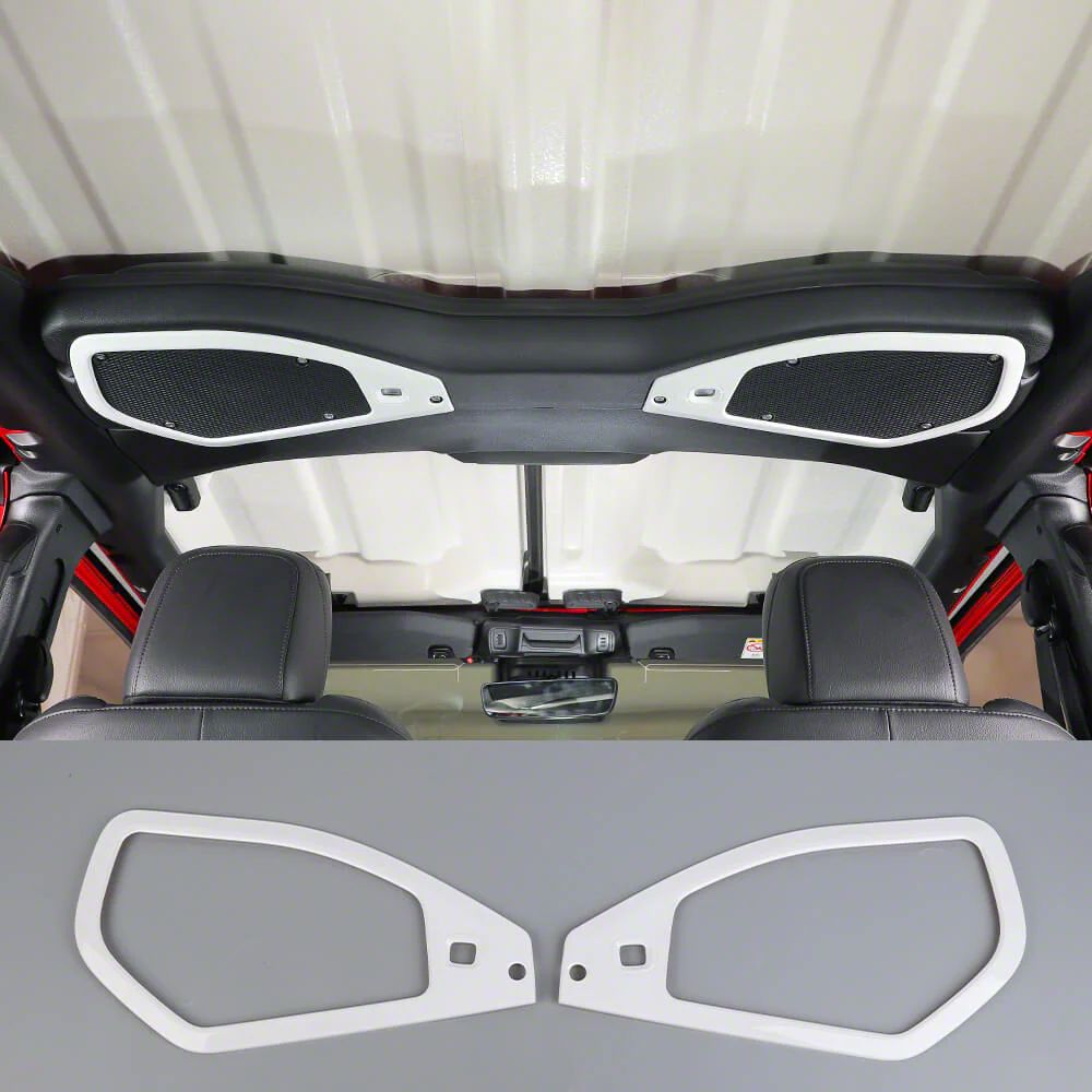 Jeep Wrangler Top Roof Speaker Trim Rings; White (24-26 Jeep Wrangler ...