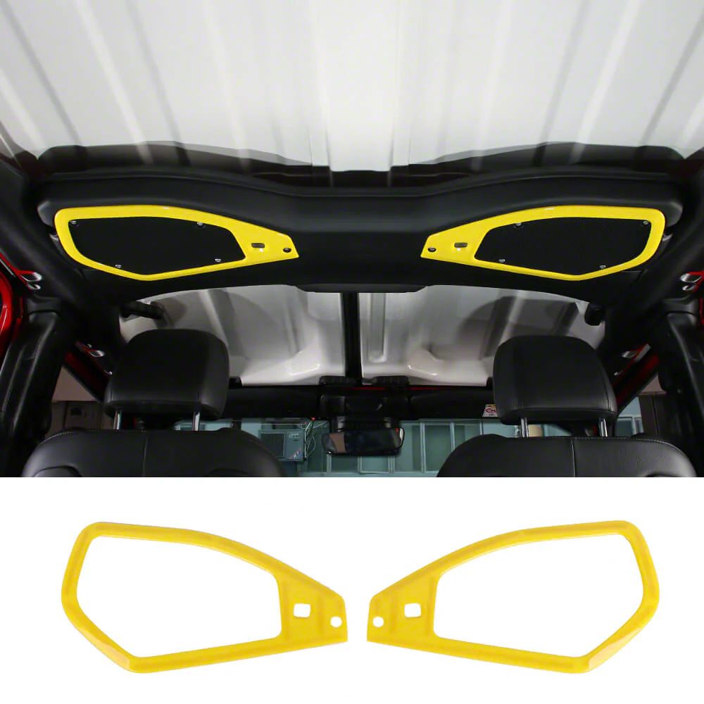 Jeep Wrangler Top Roof Speaker Trim Rings; Yellow (24-26 Jeep Wrangler ...