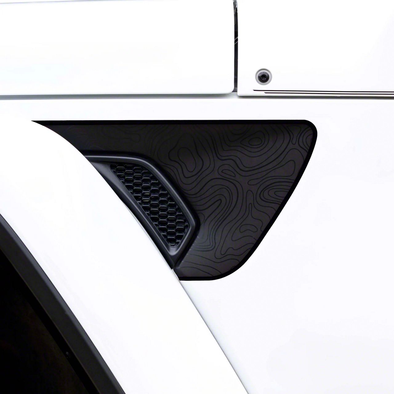 Jeep Wrangler Topographical Map Fender Vent Premium Wrap Decal; Black ...