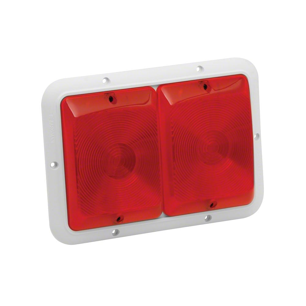 Jeep Wrangler Trailer Tail Light 84; Recessed Double Red, Red; White Base