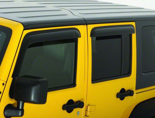 Jeep Wrangler Ventvisor Side Window Deflectors; Front and Rear; Smoke ...