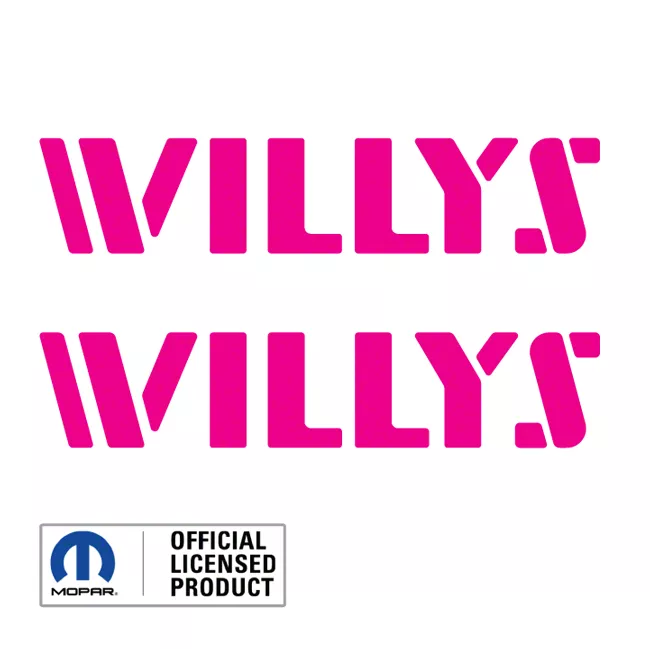 Jeep Wrangler WILLYS Logo; Hot Pink (07-26 Jeep Wrangler JK & JL ...