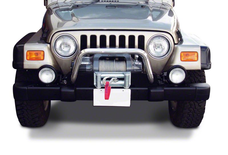 Jeep Wrangler Winch Guard; Polished (97-06 Jeep Wrangler TJ) - Free ...