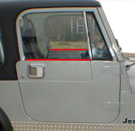 Jeep Wrangler Window Sweeps (87-95 Jeep Wrangler YJ w/ Adjustable Vent ...