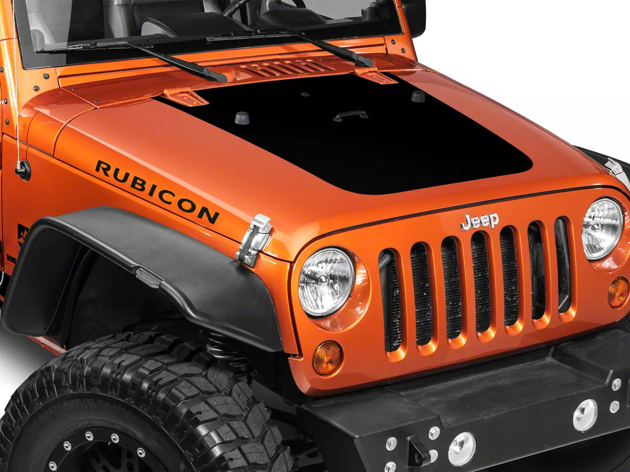 SEC10 Jeep Wrangler Hood Decal; Black J26015 (07-18 Jeep Wrangler JK)