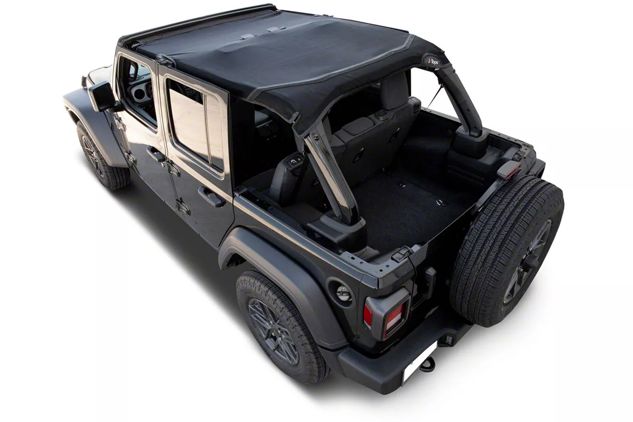 JTopsUSA Jeep Wrangler Full Mesh Top Sunshade; Jet Black HEG2PD ...