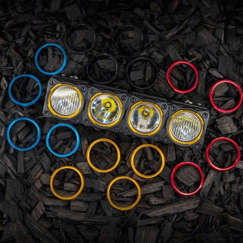 KC HiLiTES Jeep Wrangler 10-Inch FLEX ERA LED Light Bar Bezel Kit; Gold ...