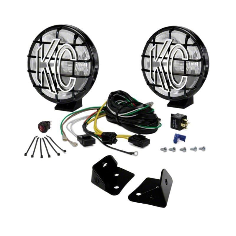 KC HiLiTES Jeep Wrangler 6-Inch Apollo Pro Halogen Lights with A-Pillar ...