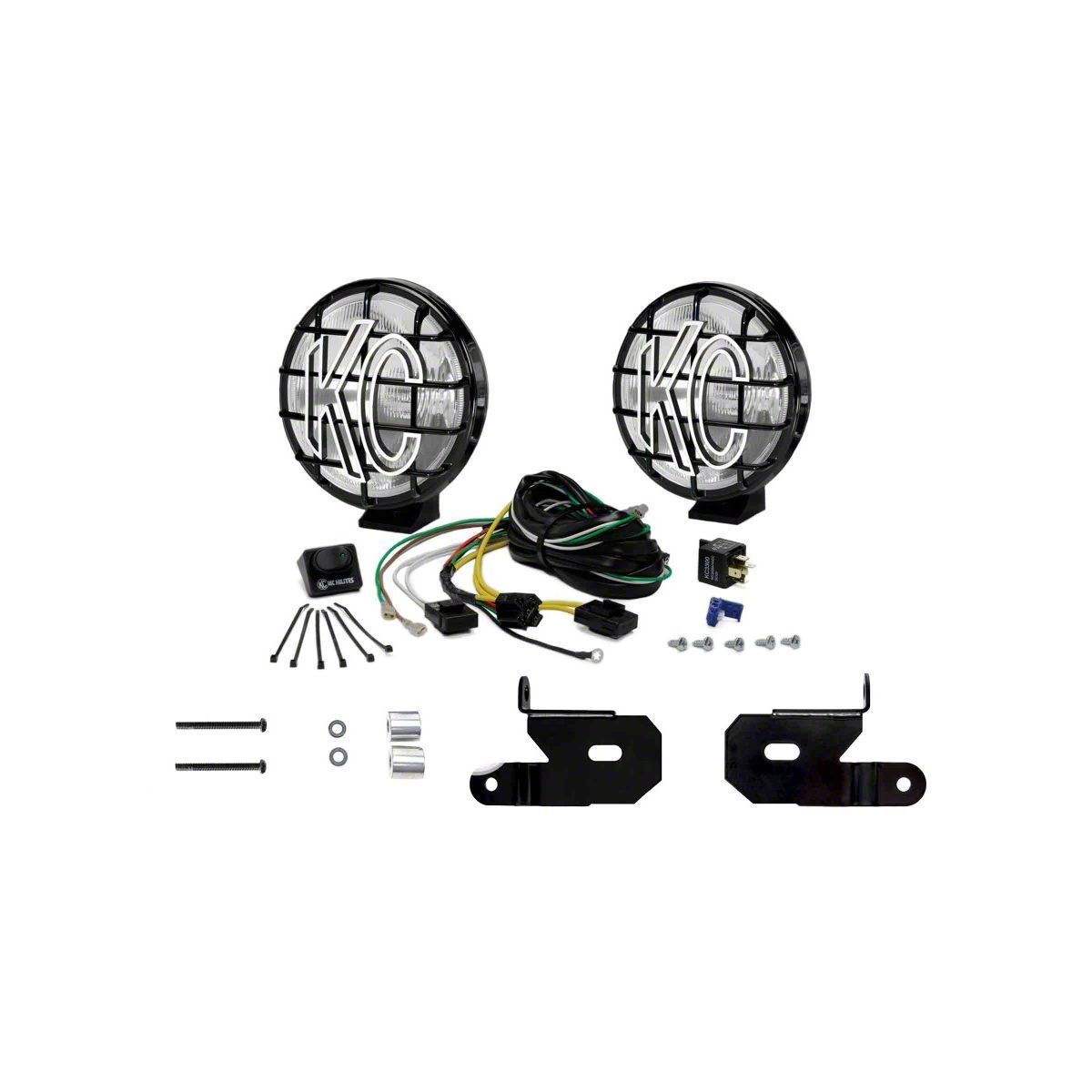 KC HiLiTES Jeep Wrangler 6-Inch Apollo Pro Halogen Lights with A-Pillar ...