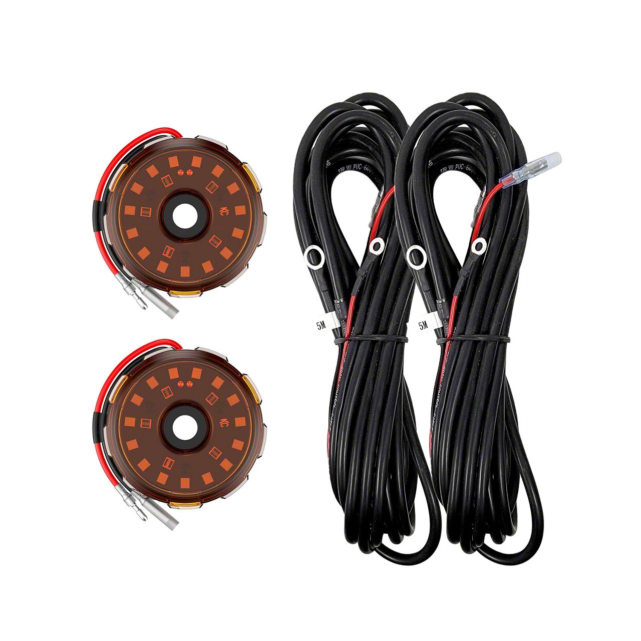 KC HiLiTES Jeep Wrangler Two-Light Add-On Cyclone V2 Kit; Amber; 5 ...