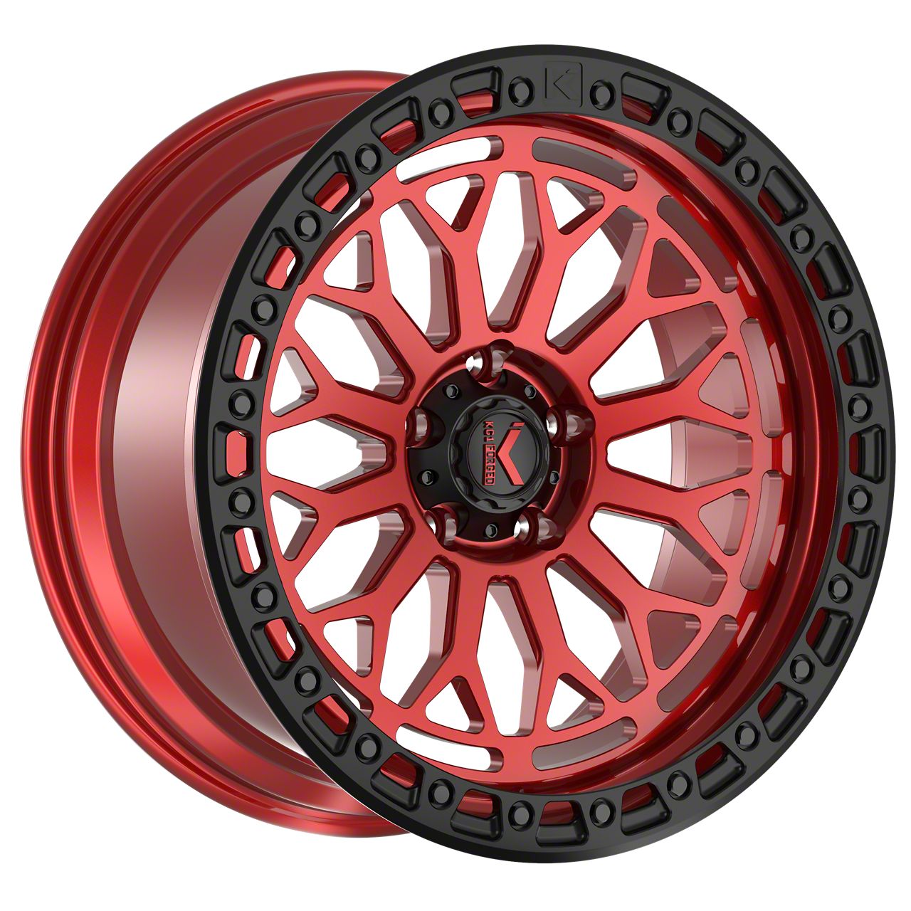 KG1 Forged Toyota 4-Runner DIAMONDHEAD Candy Red with Matte Black Ring ...