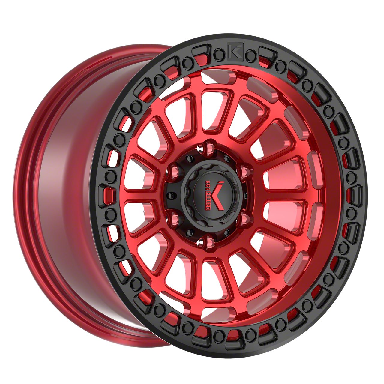 KG1 Forged Bronco LIFTER Candy Red with Matte Black Ring 6-Lug Wheel ...